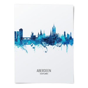Aberdeen Skyline, Aberdeen Scotland Cityscape Art Print Poster Portrait ...
