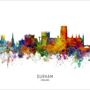 Durham Skyline England, Cityscape Painting Art Print Poster CX 6579 - Etsy