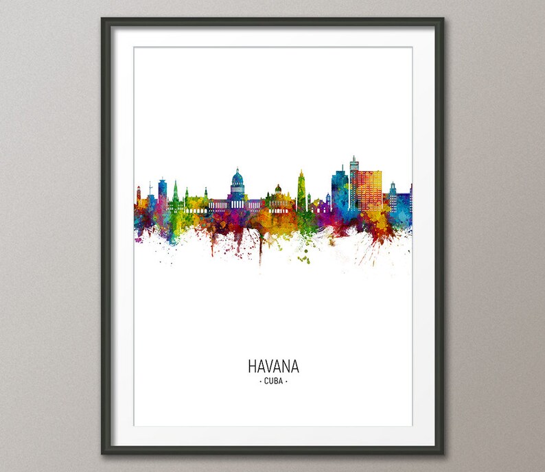 Havana Skyline Havana Cuba Cityscape Art Print Poster - Etsy