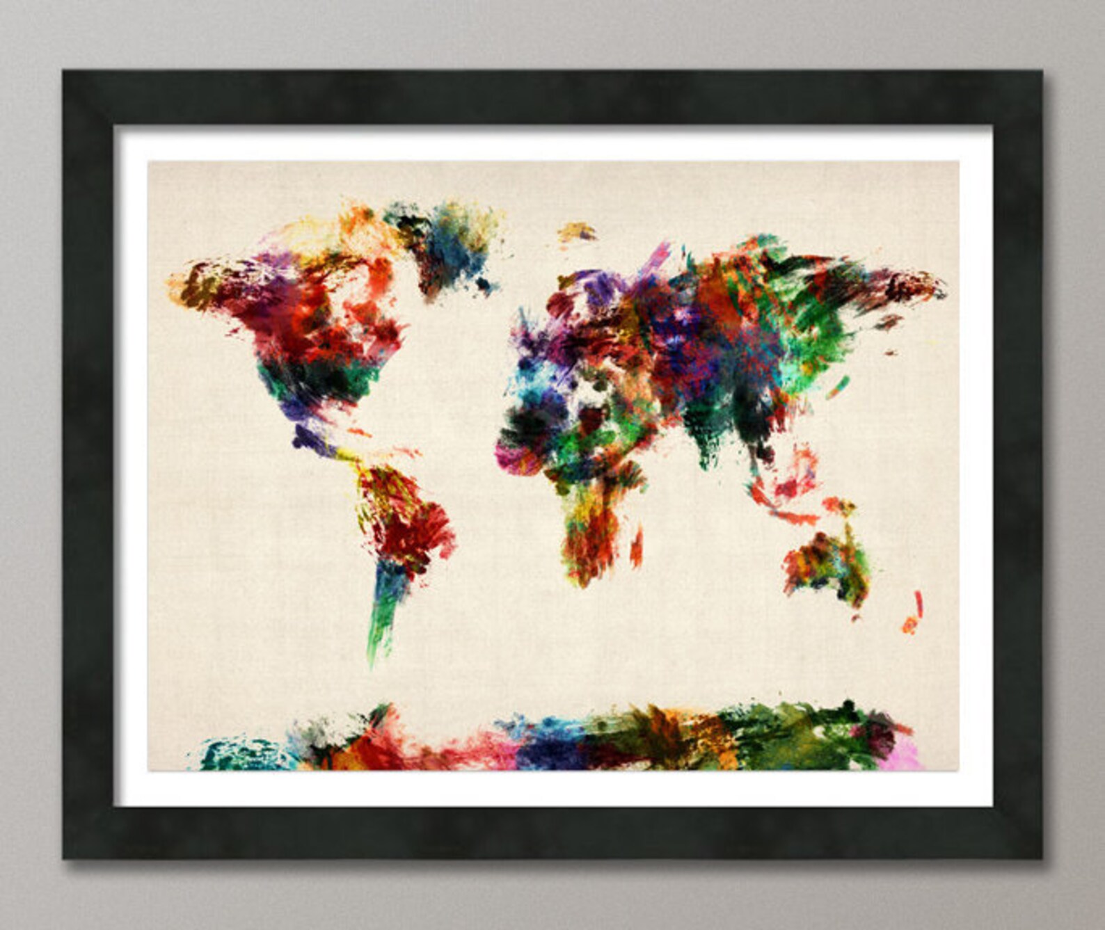 Map of the World Map Abstract Painting Art Print 904 | Etsy