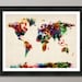 Map of the World Map Abstract Painting Art Print 904 | Etsy