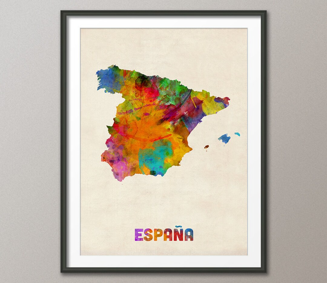 Spain Watercolor Map (españa), Art Print (997) - Etsy