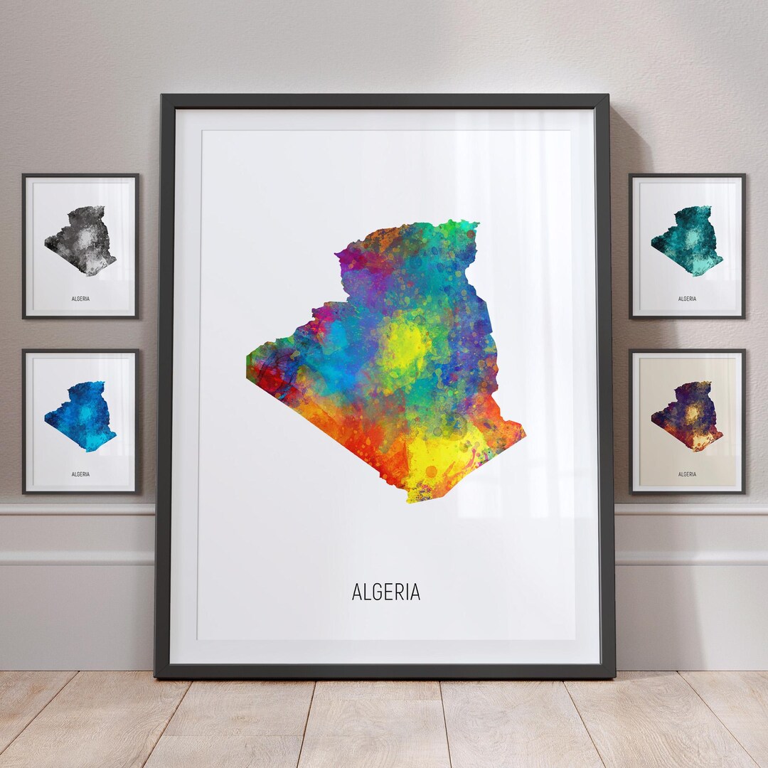 Algeria Map, Watercolour Painting Art Print Poster MX (10767) - Etsy
