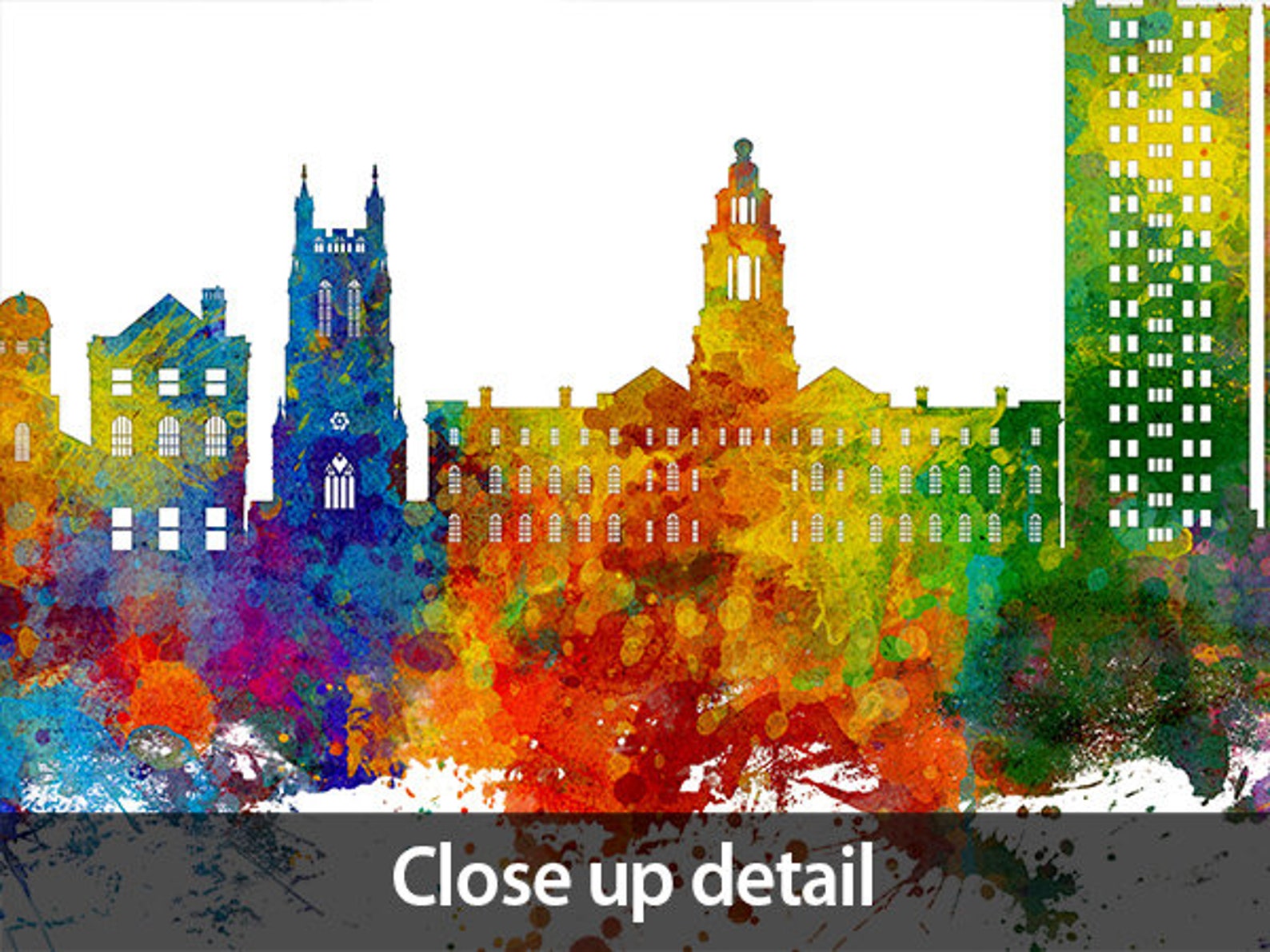 Stockport Skyline Stockport England Cityscape Art Print - Etsy