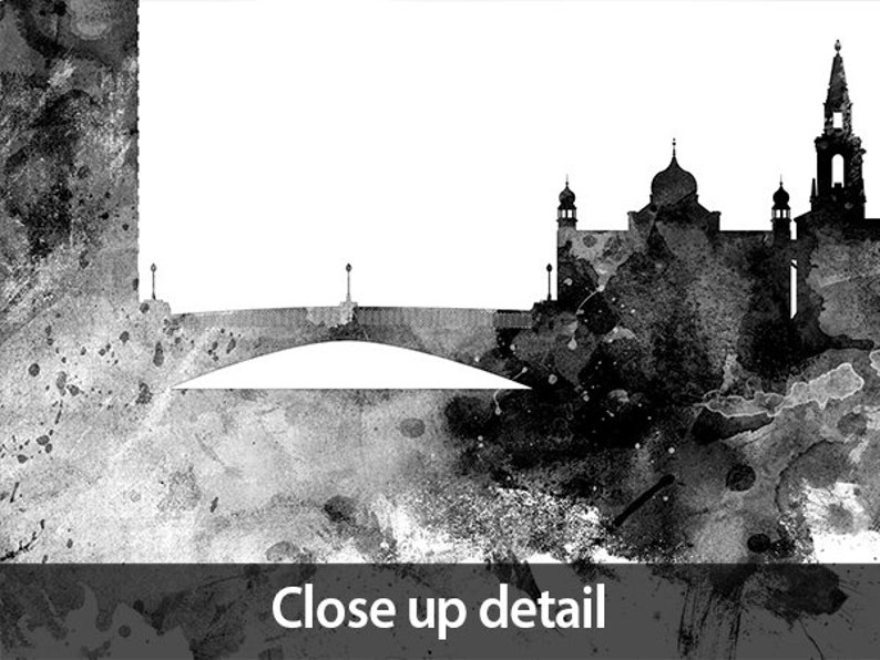 Leeds Skyline Leeds England Cityscape Art Print Poster | Etsy