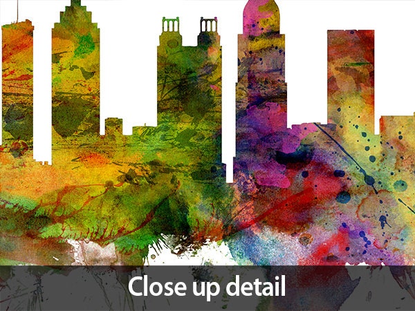 Atlanta Skyline Georgia Cityscape Painting Art Print Poster | Etsy