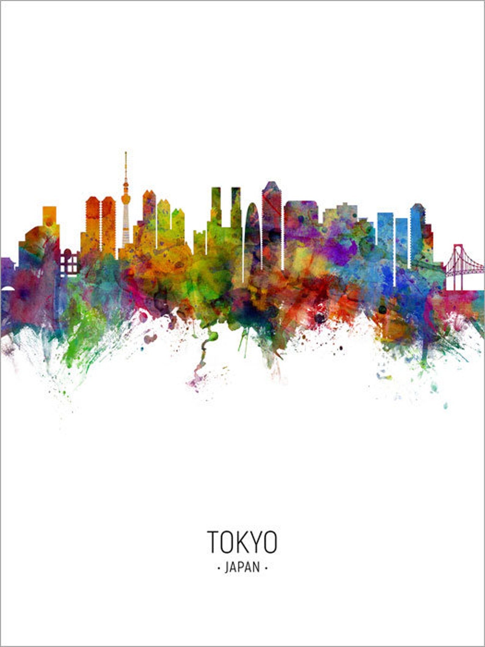 Tokyo Skyline Tokyo Japan Cityscape Art Print Poster Portrait | Etsy
