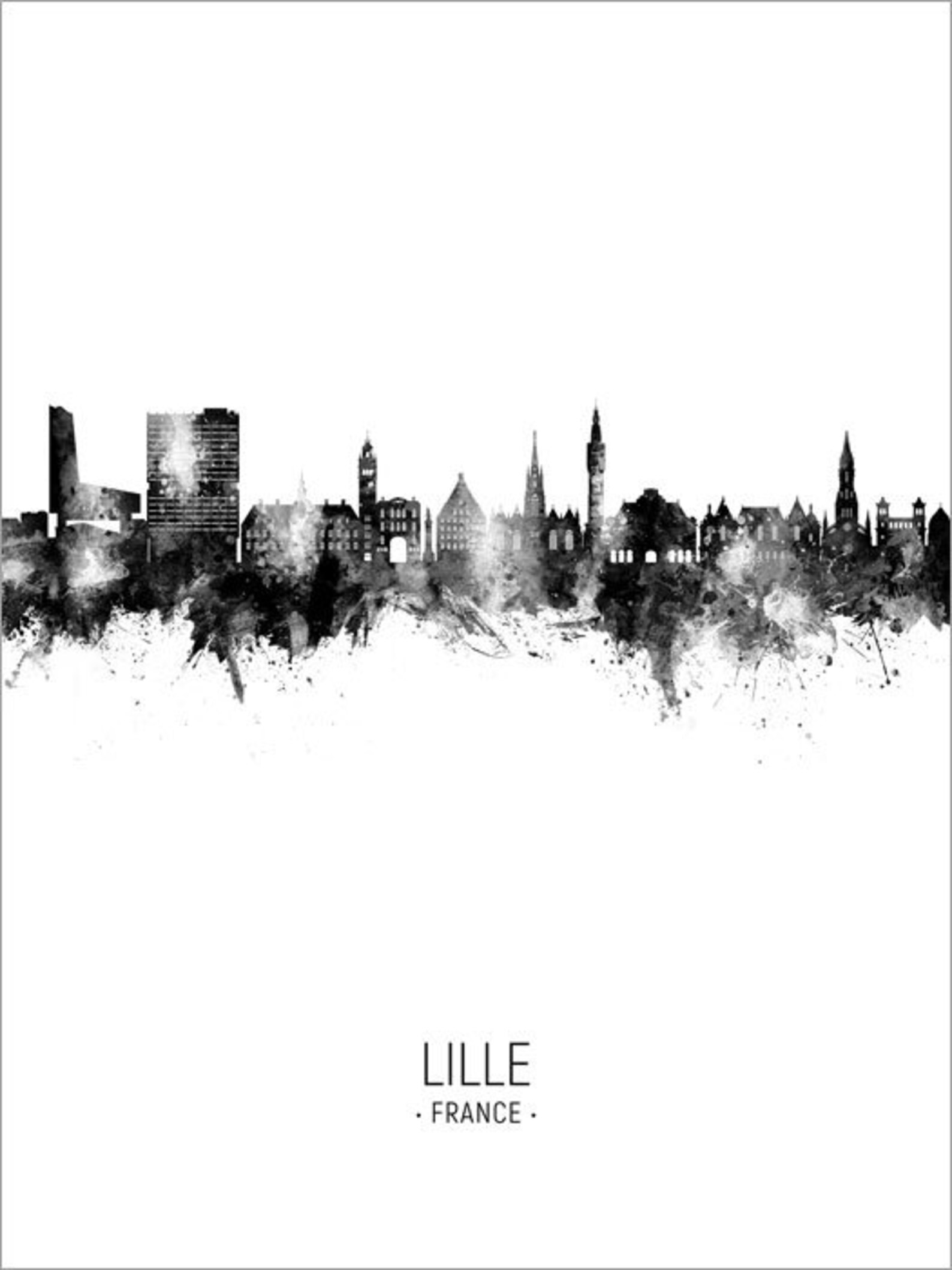 Lille Skyline Lille France Cityscape Art Print Poster | Etsy