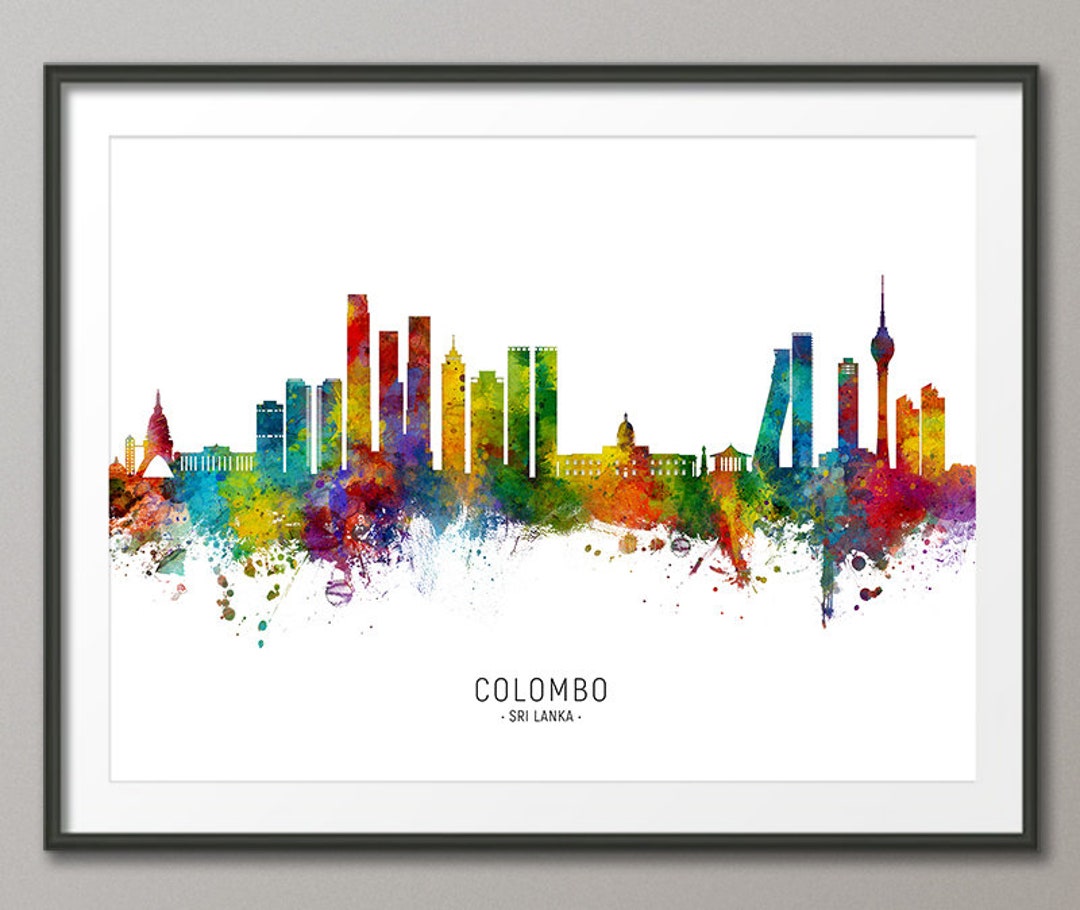 Colombo Skyline Sri Lanka, Cityscape Painting Art Print Poster CX 22479 ...
