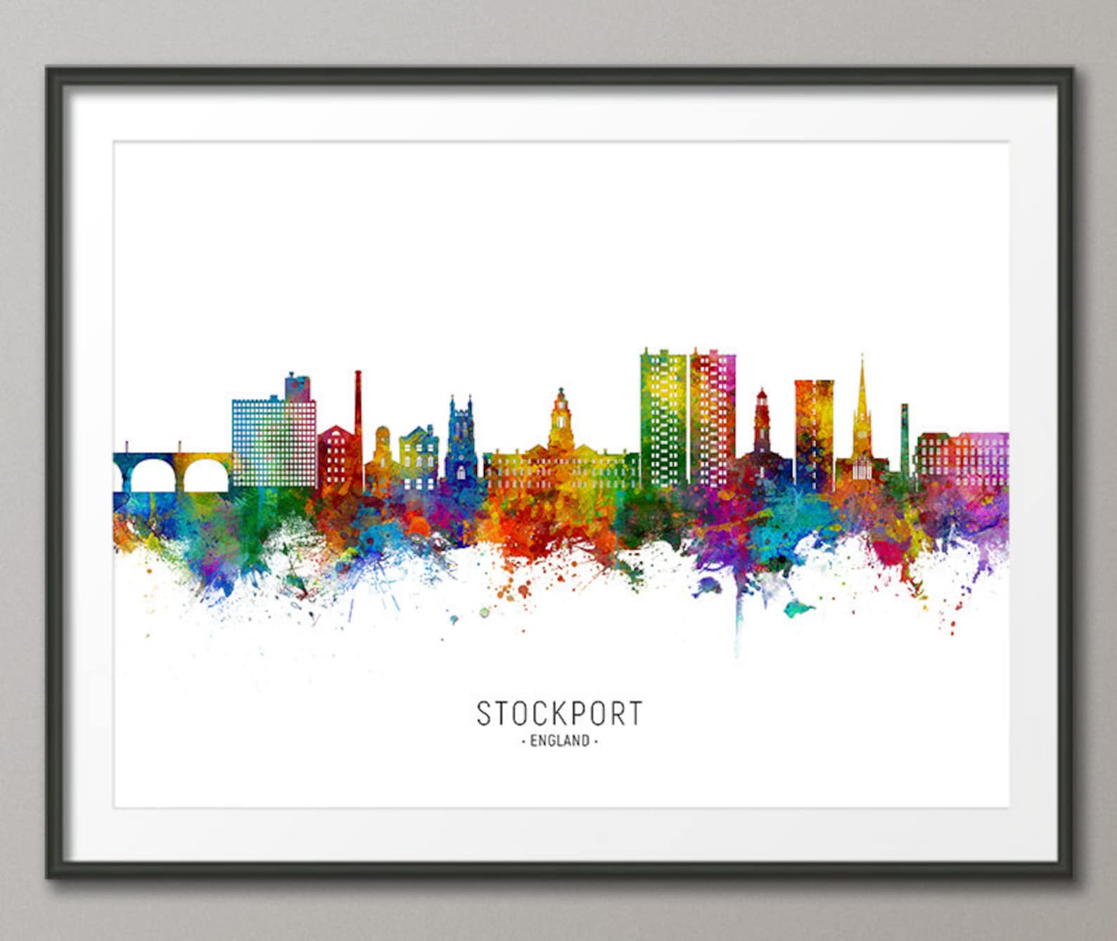 Stockport Skyline Stockport England Cityscape Art Print | Etsy