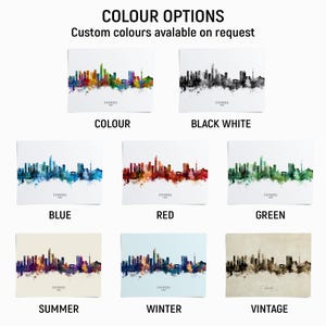 Chengdu Skyline China, Cityscape Painting Art Print Poster CX (35319 ...