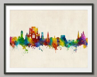 York Skyline, York England Cityscape Art Print Poster 10497-4330 - Etsy