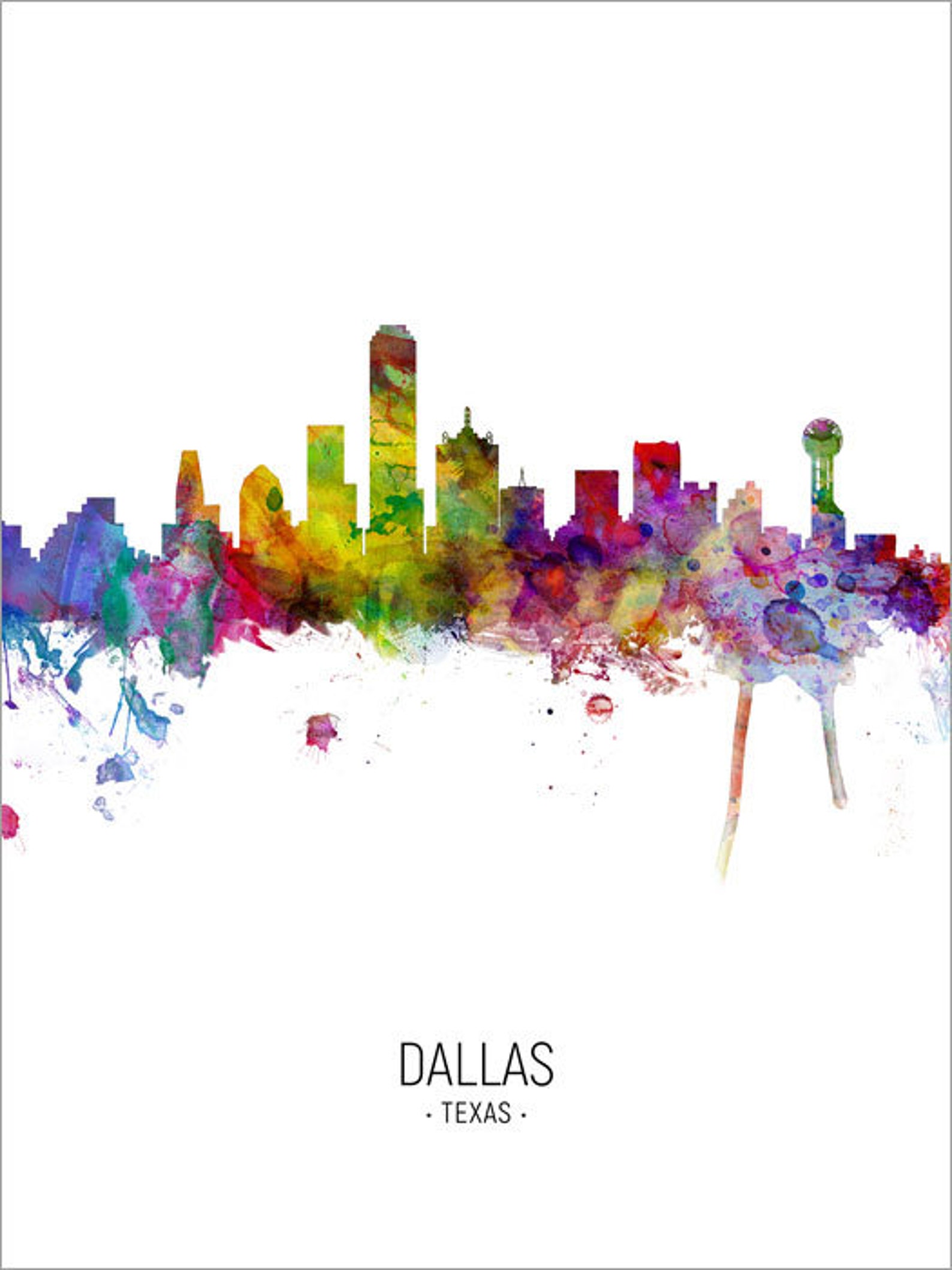 Dallas Skyline Dallas Texas Cityscape Art Print Poster - Etsy