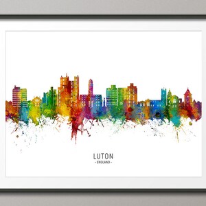 Luton Skyline England, Cityscape Painting Art Print Poster CX 23875 - Etsy