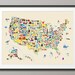Animal Map of the United States Map for Children and Kids | Etsy