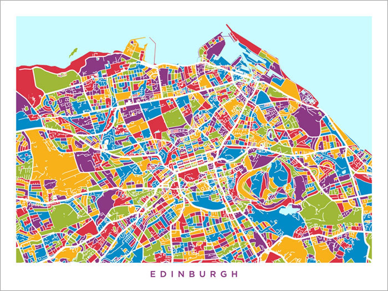 Edinburgh Map Scotland Edinburgh City Street Map Art Print | Etsy