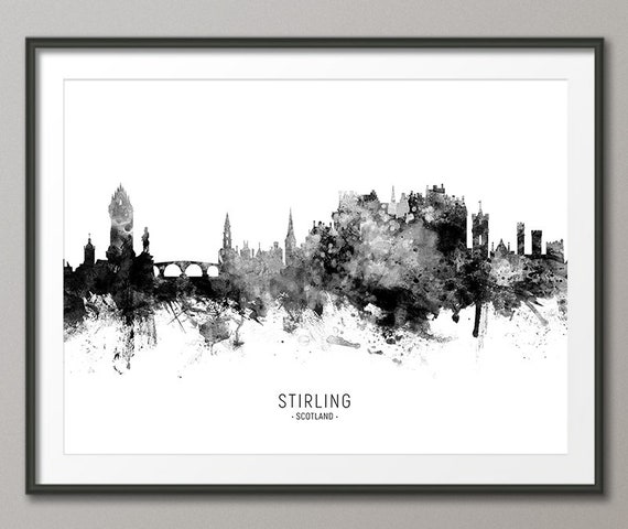 Stirling Skyline Stirling Scotland Cityscape Art Print Poster | Etsy