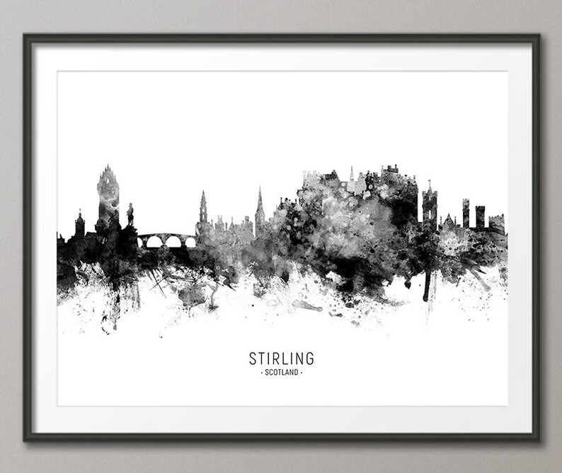 Stirling Skyline Stirling Scotland Cityscape Art Print Poster | Etsy