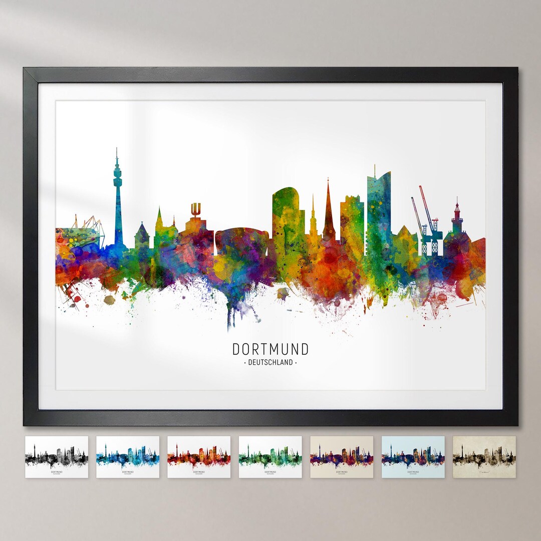 Dortmund Skyline, Deutschland - Cityscape Painting Art Print Poster CX ...