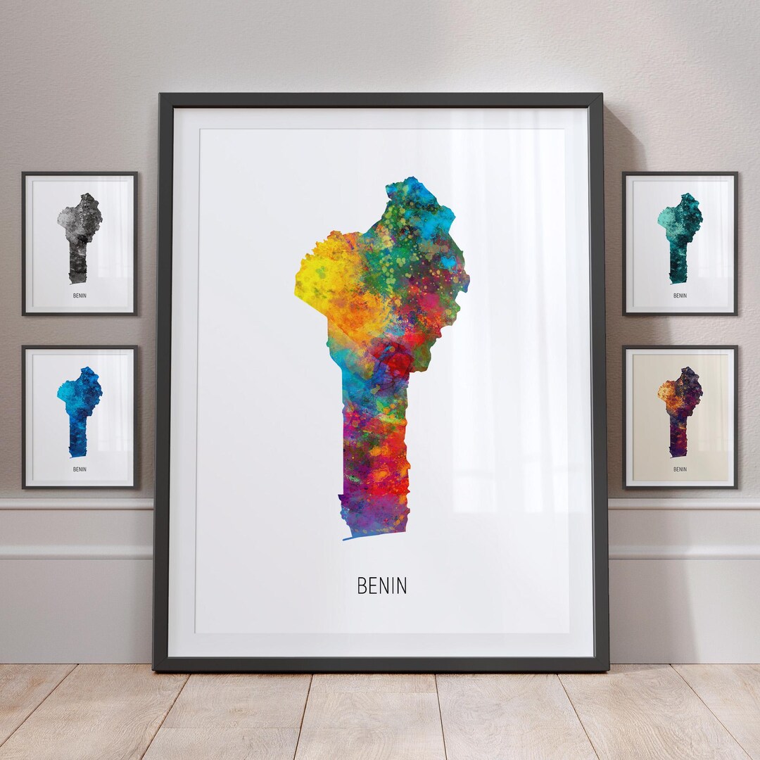 Benin Map, Watercolour Painting Art Print Poster, Portrait - MX (10785 ...
