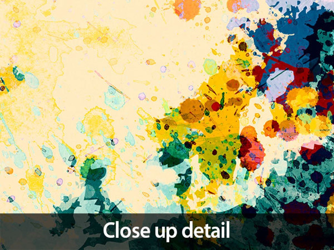 Paint Splashes Map of the World Map Art Print 118 - Etsy