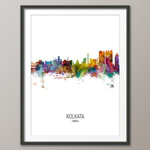 Kolkata Skyline Calcutta India Cityscape Art Print Poster - Etsy