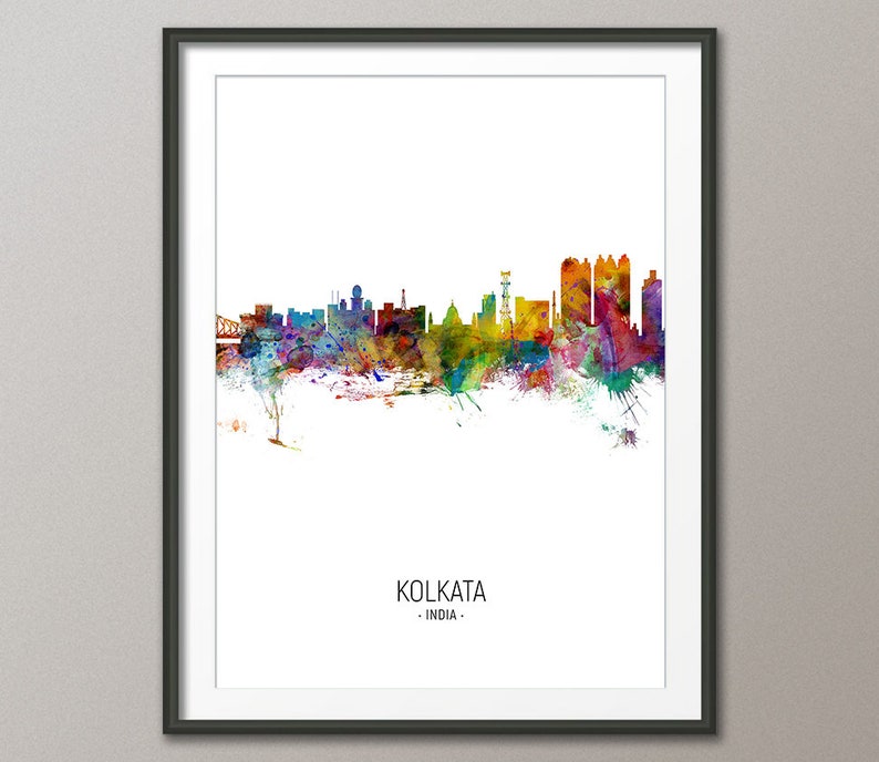 Kolkata Skyline Calcutta India Cityscape Art Print Poster | Etsy