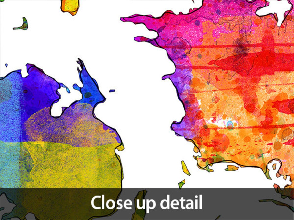 Denmark Watercolor Map danmark Art Print 2365 - Etsy