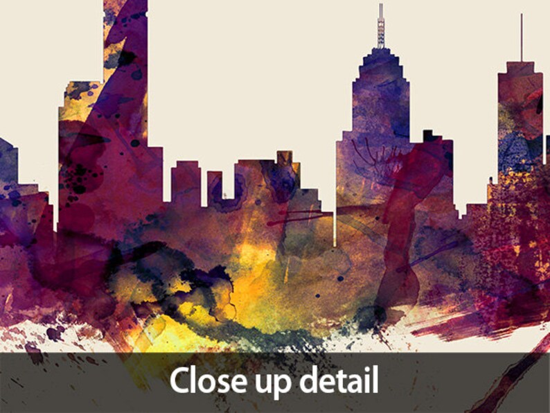 Melbourne Skyline Melbourne Australia Cityscape Art Print - Etsy