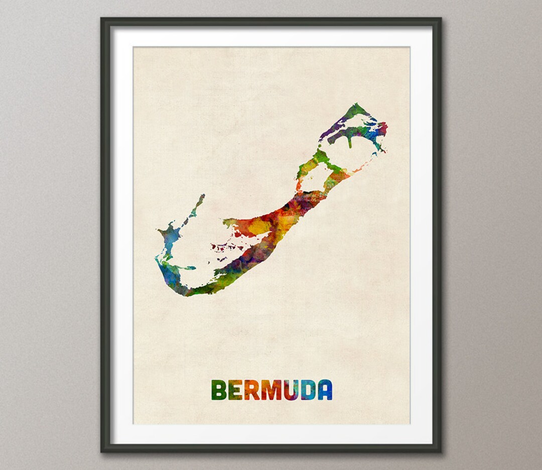Bermuda Watercolor Map, Art Print (2020) - Etsy