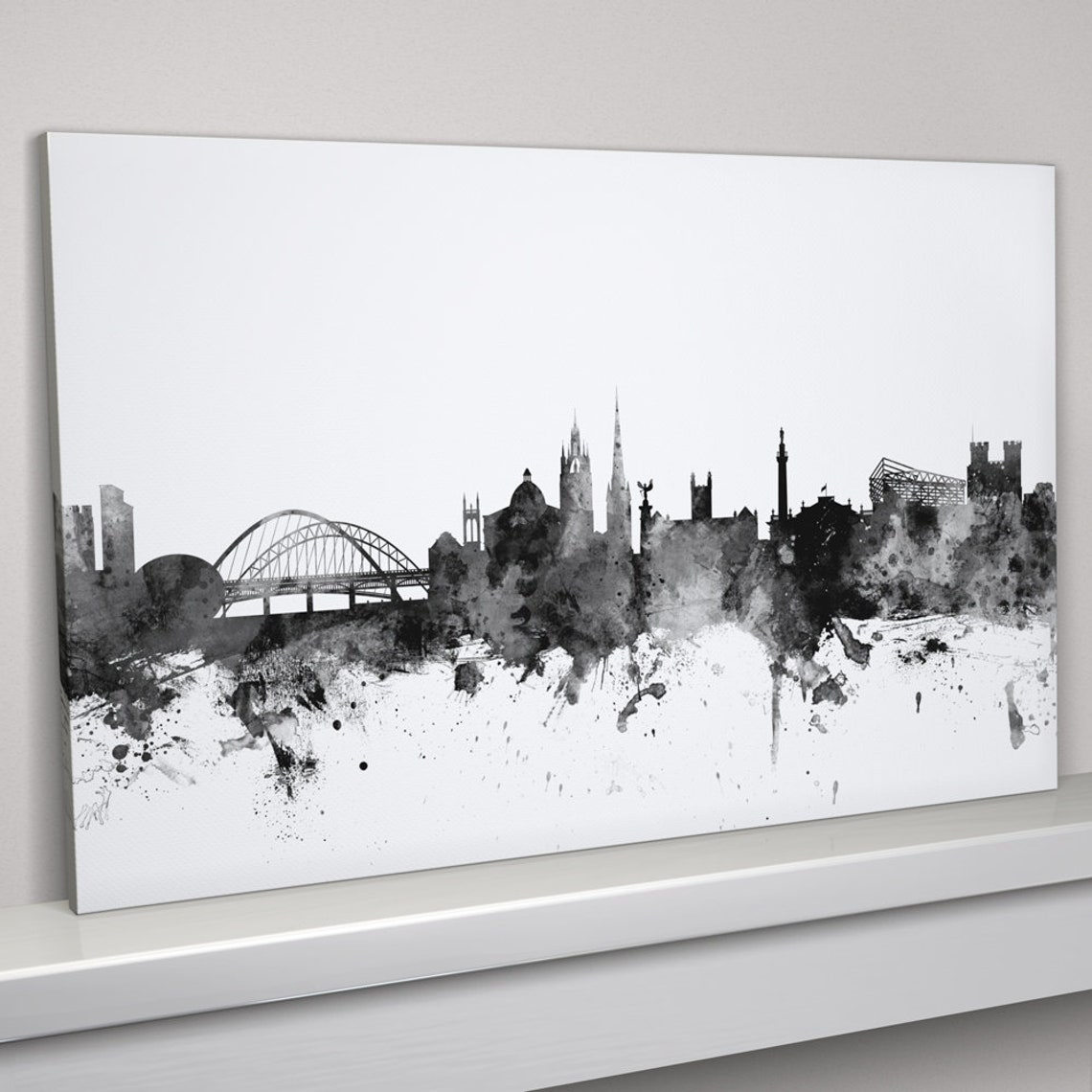 Newcastle Skyline Canvas Newcastle Cityscape Canvas Art Print - Etsy
