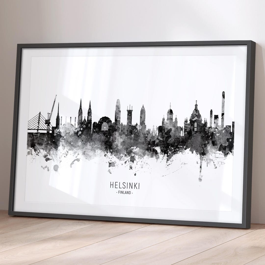 Helsinki Skyline Finland, Cityscape Painting Art Print Poster BX (11465 ...