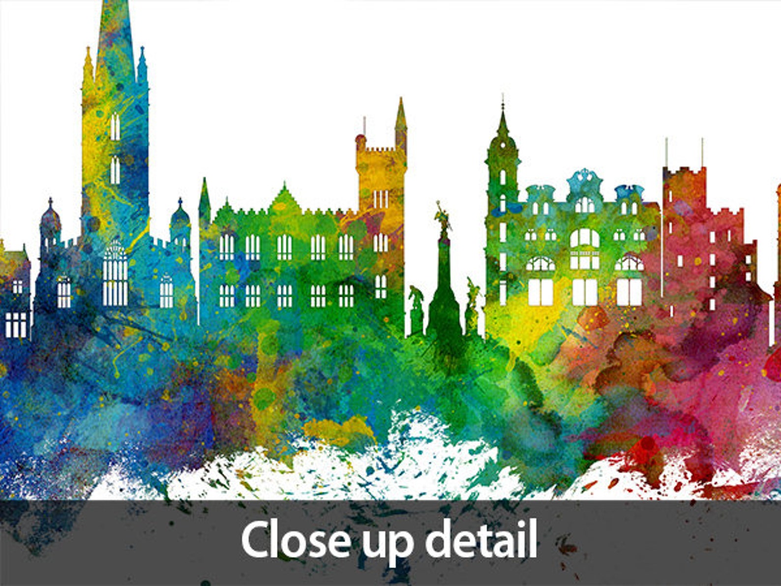 Derry Skyline Northern Ireland Cityscape Painting Art Print - Etsy UK