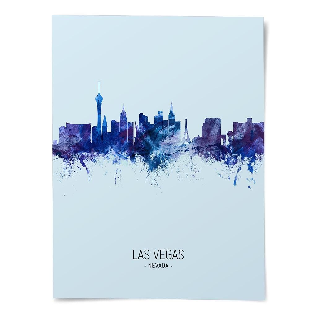 Las Vegas Skyline, Nevada Cityscape Art Print Poster Portrait - PX ...