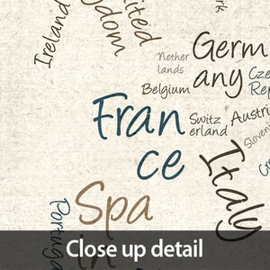 Writing Text Map of the World Map, Art Print (362) - Etsy