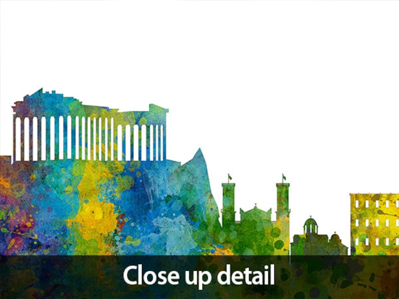 Athens Skyline Athens Greece Cityscape Art Print Poster - Etsy