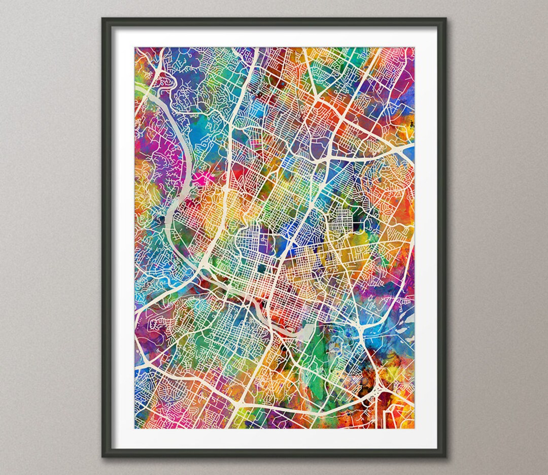 Austin Map, Austin Texas City Map, Art Print 2937 - Etsy