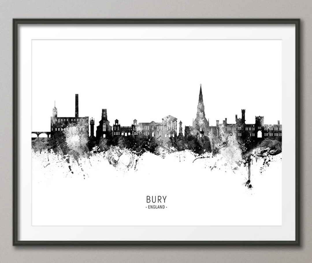 Bury Skyline, Bury England Cityscape Art Print Poster 25934 - Etsy UK