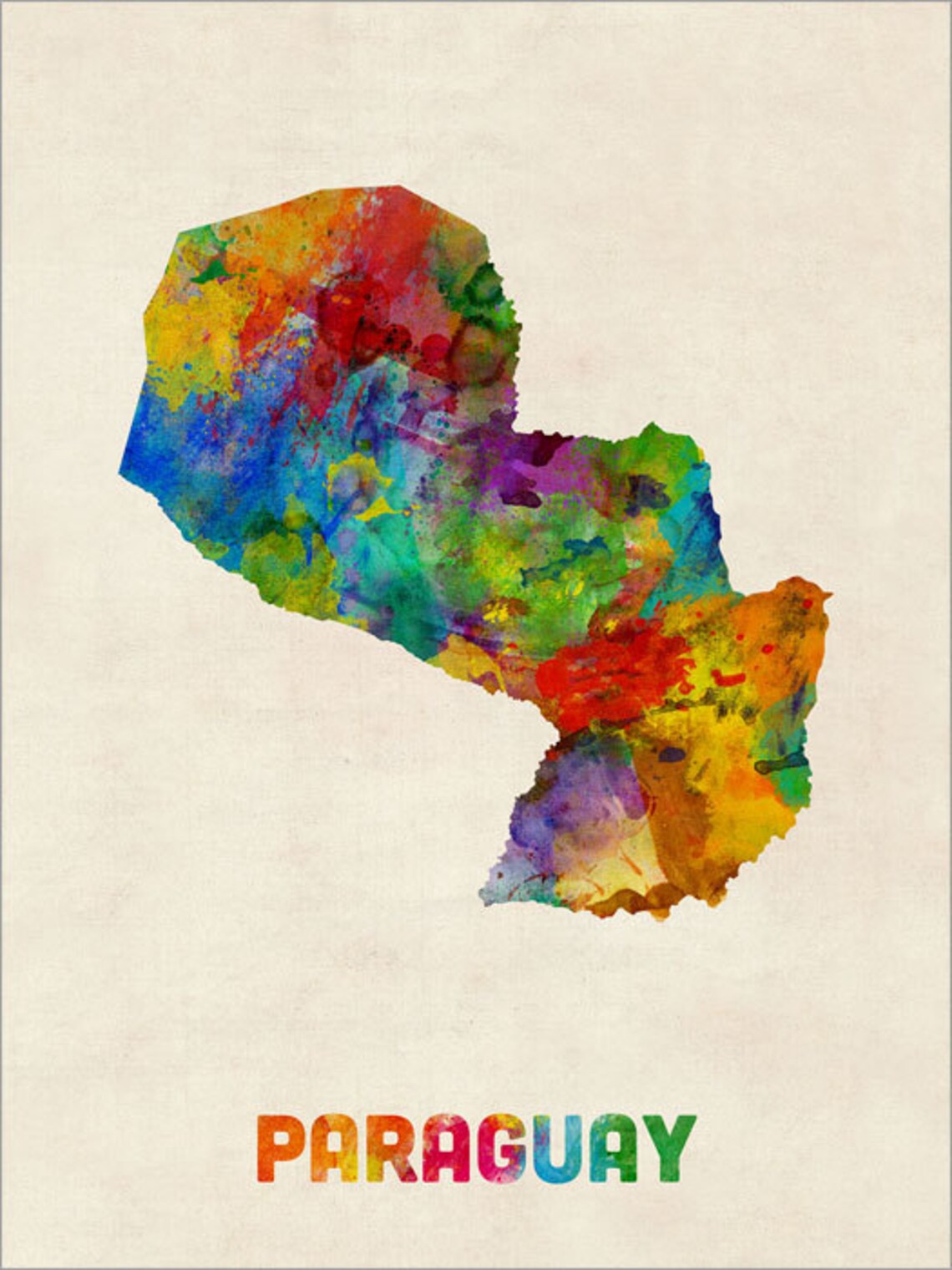 Paraguay Watercolor Map, Art Print (1329) - Etsy