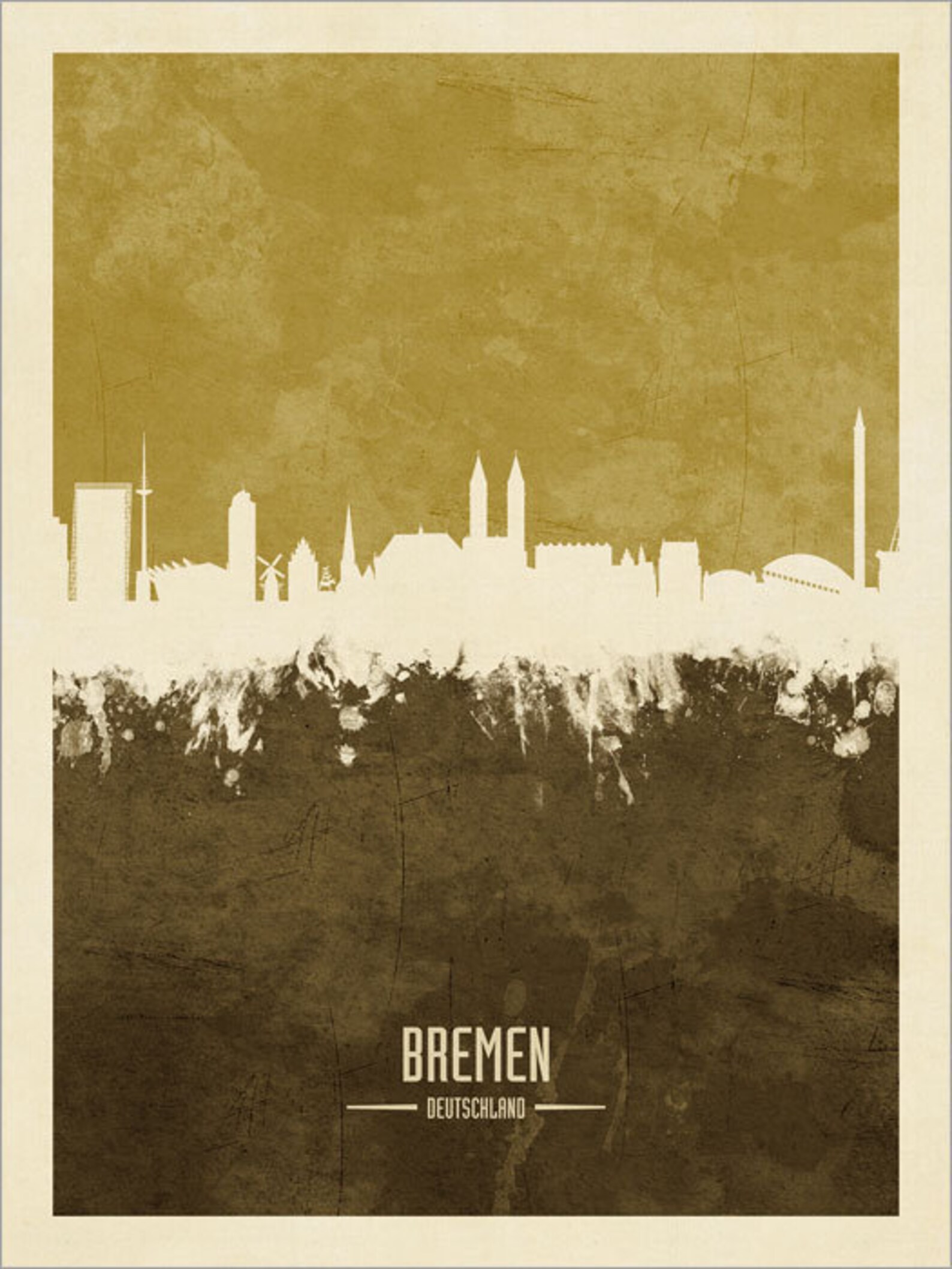 Bremen Skyline Bremen Cityscape Germany Watercolor Art Print - Etsy UK