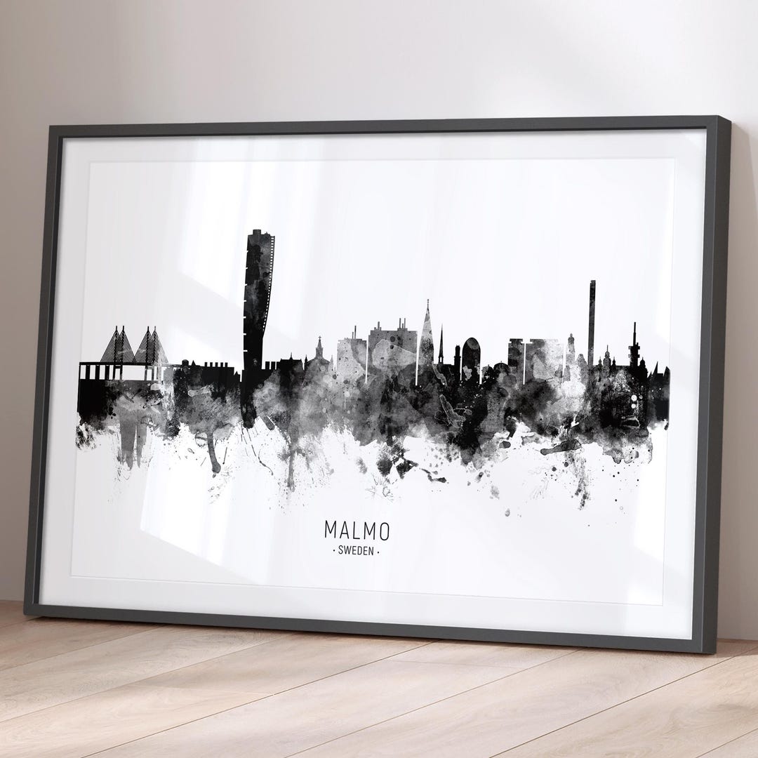 Malmo Skyline, Sweden - Cityscape Painting Art Print Poster BX (11649 ...