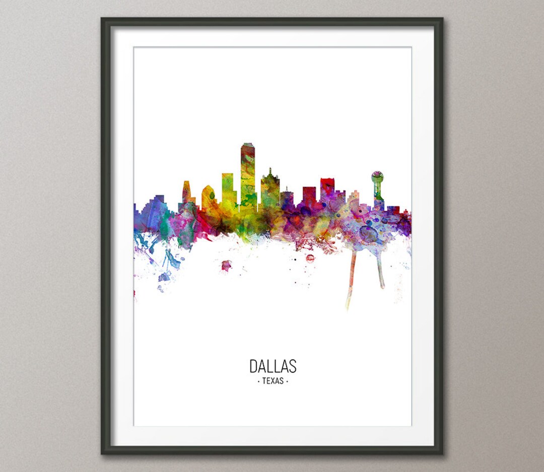 Dallas Skyline Dallas Texas Cityscape Art Print Poster - Etsy