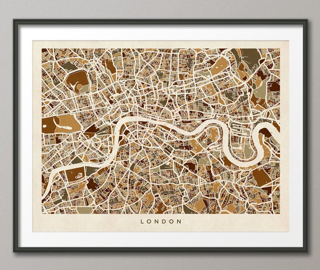London Map, London Street Map England, Art Print (439) - Etsy UK