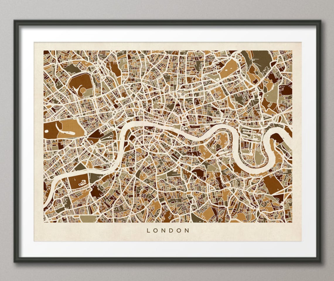 London Map London Street Map England Art Print 439 - Etsy