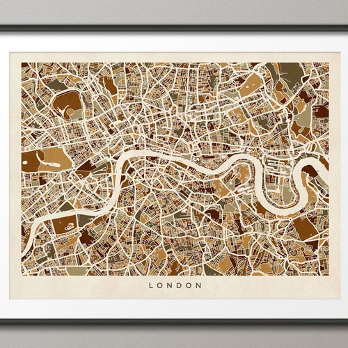 London Map Street Map of London England Art Print 2967 - Etsy UK