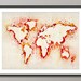 Map of the World Map Abstract Painting, Art Print 183 - Etsy