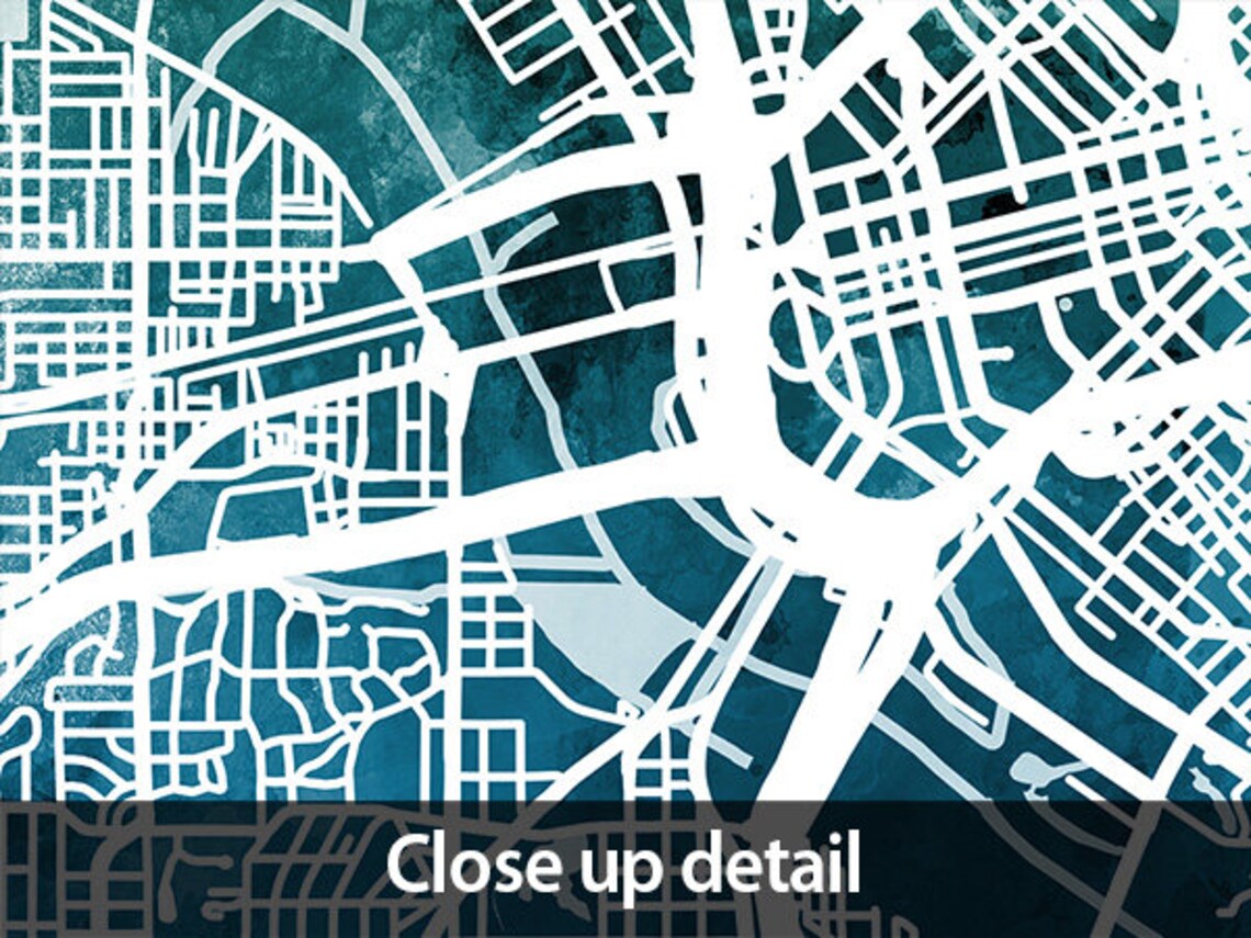 Dallas Map Dallas Texas City Map Art Print 2992 | Etsy