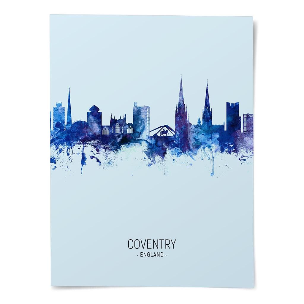 Coventry Skyline, England Cityscape Art Print Poster Portrait - PX ...