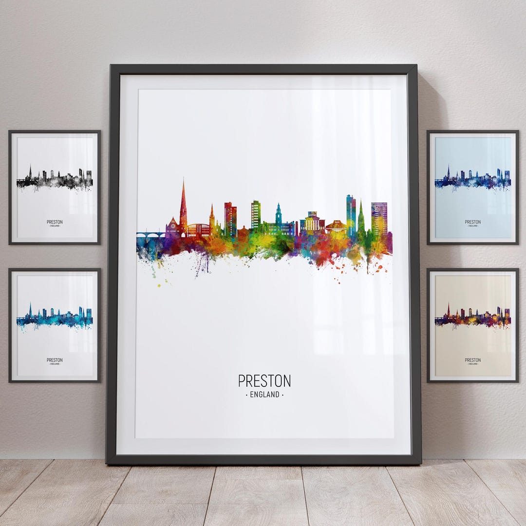 Preston Skyline, England Cityscape Art Print Poster Portrait - PX ...