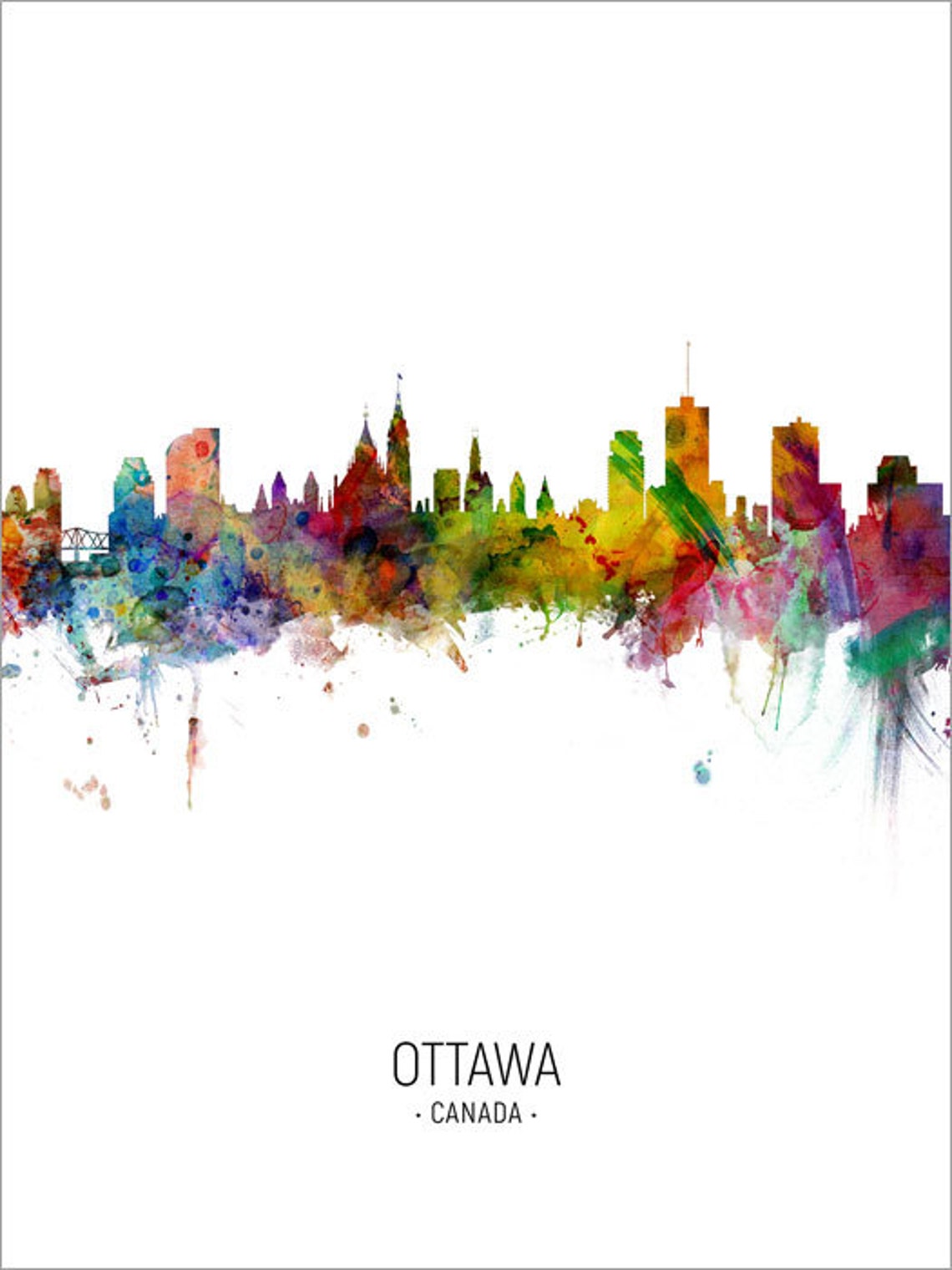 Ottawa Skyline Ottawa Canada Cityscape Art Print Poster - Etsy